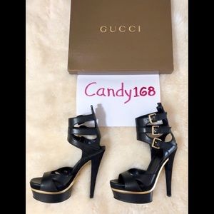 Gucci | Shoes | Gucci Triple Iman Platform Black Heels Size 385 | Poshmark